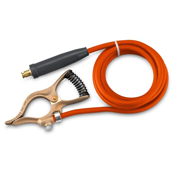 Trystar Premium Welding Cable 2/0 Orange 5 FT Black Male 2MPC / 300A Pipe-Style Copper Ground ...